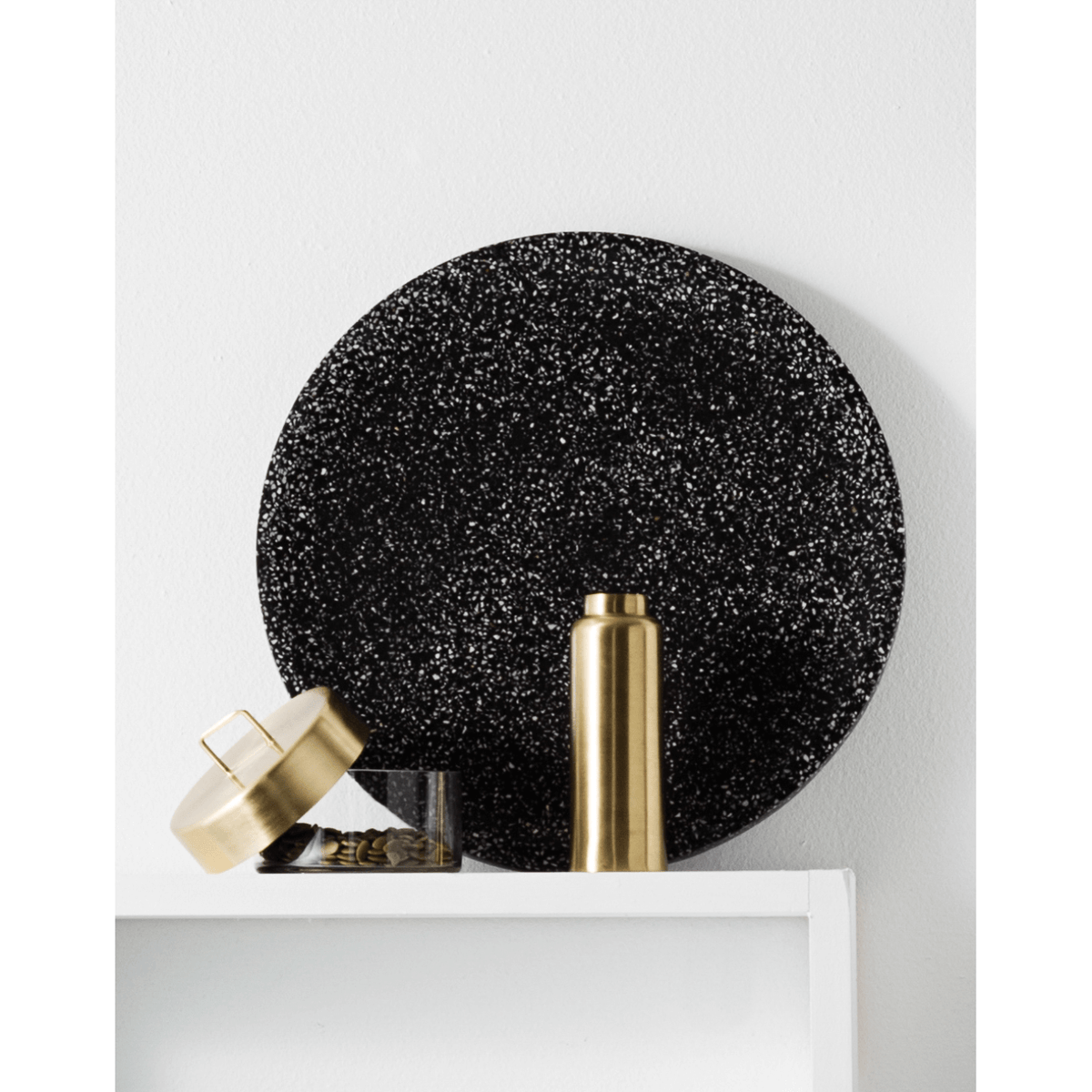 Ali Terrazzo Dimple Tray | Black - CLU Living Pty Ltd