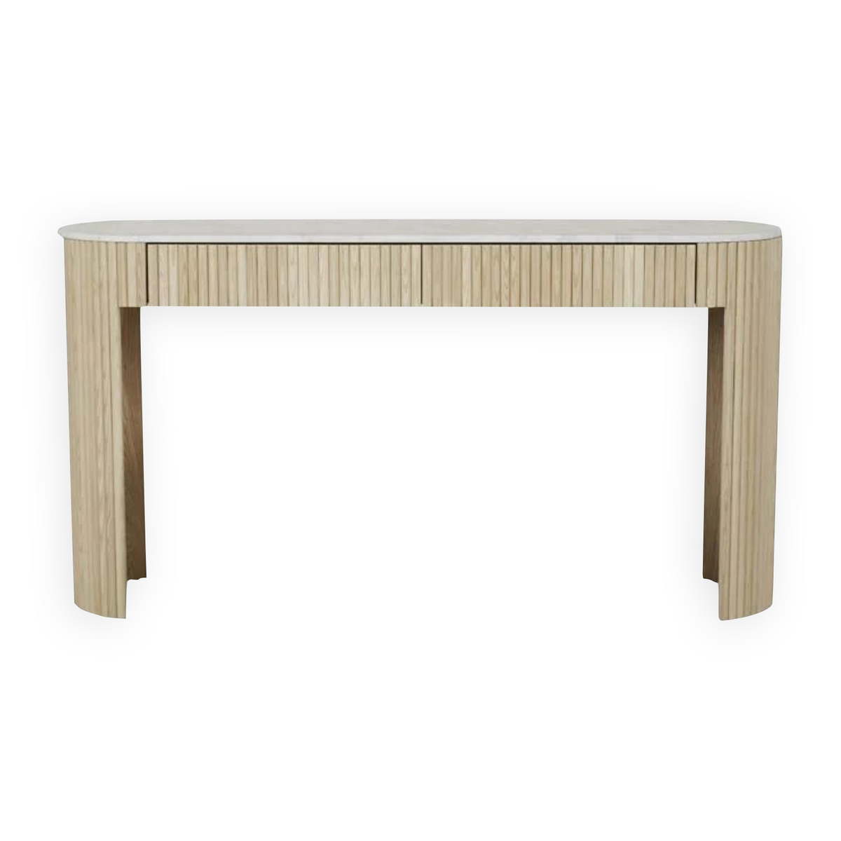 Benjamin Ripple Grand Marble Console Table | Natural Ash - CLU Living Pty Ltd
