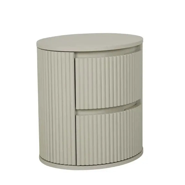 Benjamin Ripple Round Bedside Table | Putty - CLU Living Pty Ltd