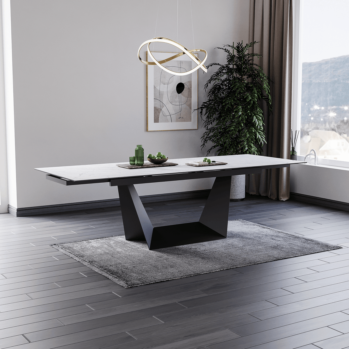 Concerto Ceramic Extension Dining Table - CLU Living Pty Ltd