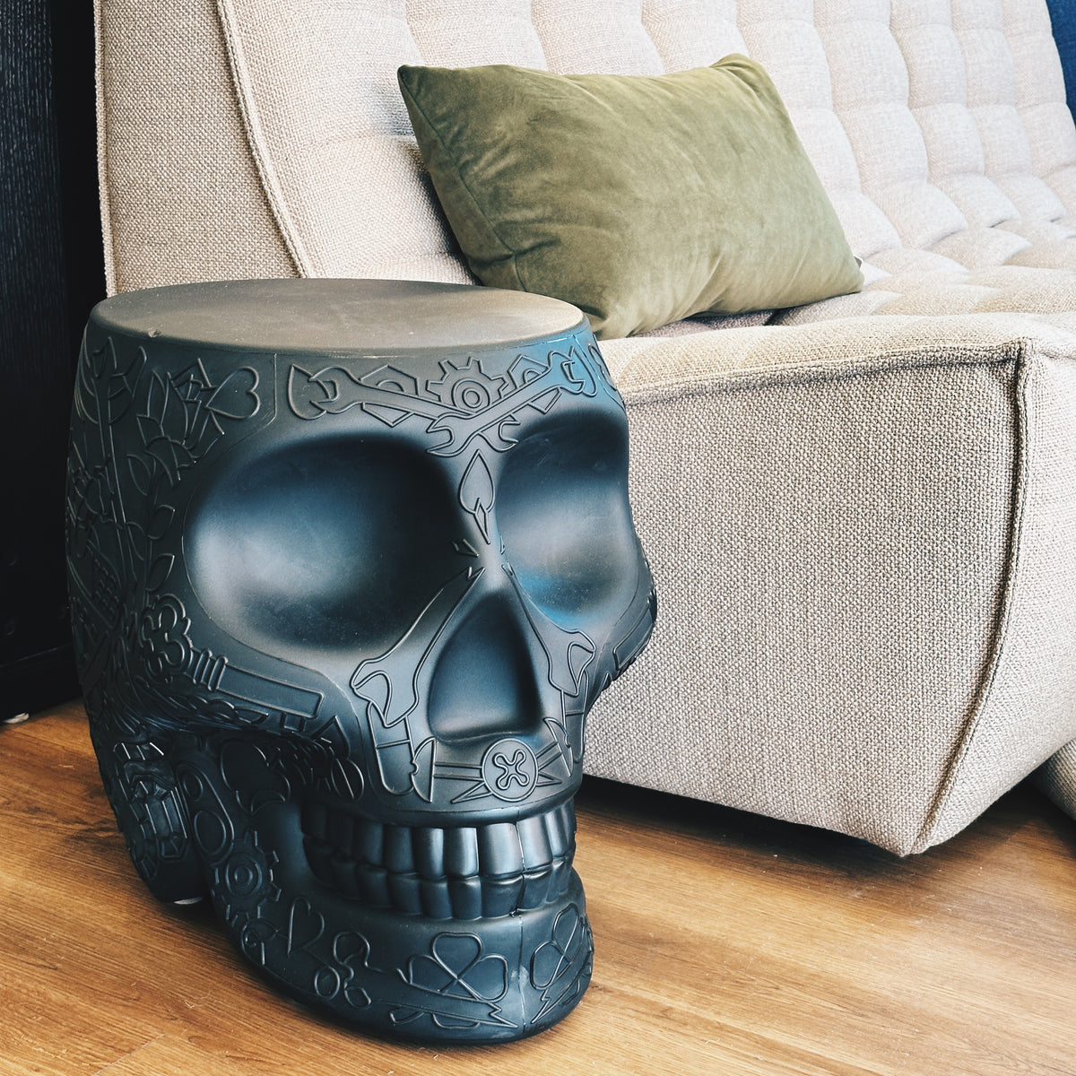 Mexico Skull Stool | Black - CLU Living Pty Ltd
