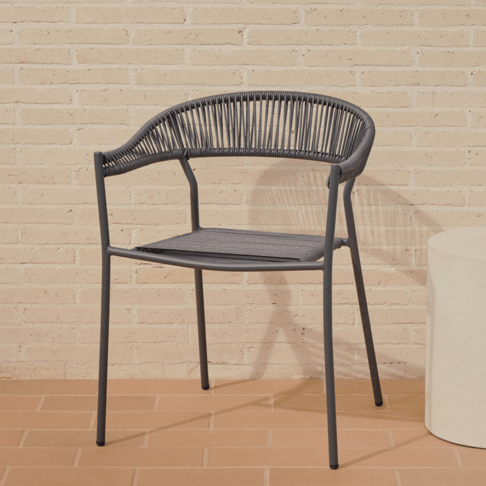Mavis Stackable Patio Chair | Grey – CLU Living Pty Ltd