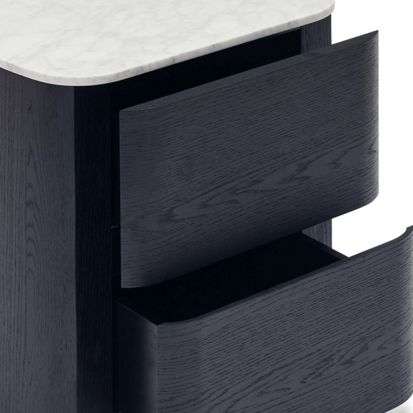 Megan Bedside Table | Black Oak – CLU Living Pty Ltd