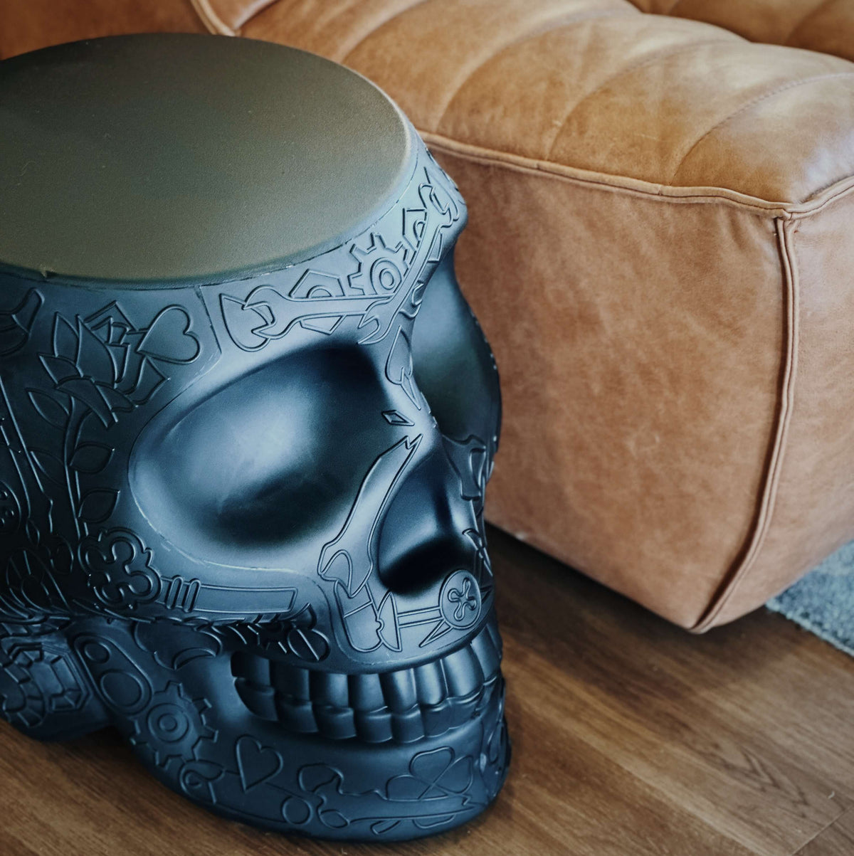 Mexico Skull Stool | Black - CLU Living Pty Ltd