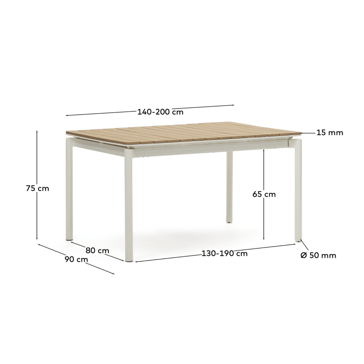 Noosa Extension Patio Dining Table | White - CLU Living Pty Ltd