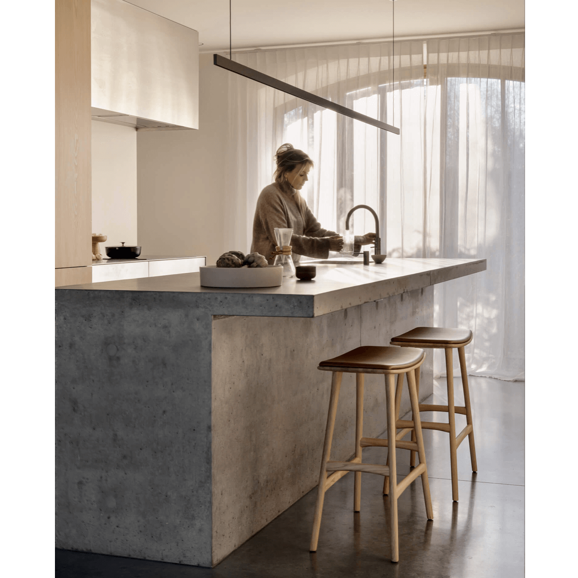 Osso Bench Barstool | Cognac Leather - CLU Living Pty Ltd