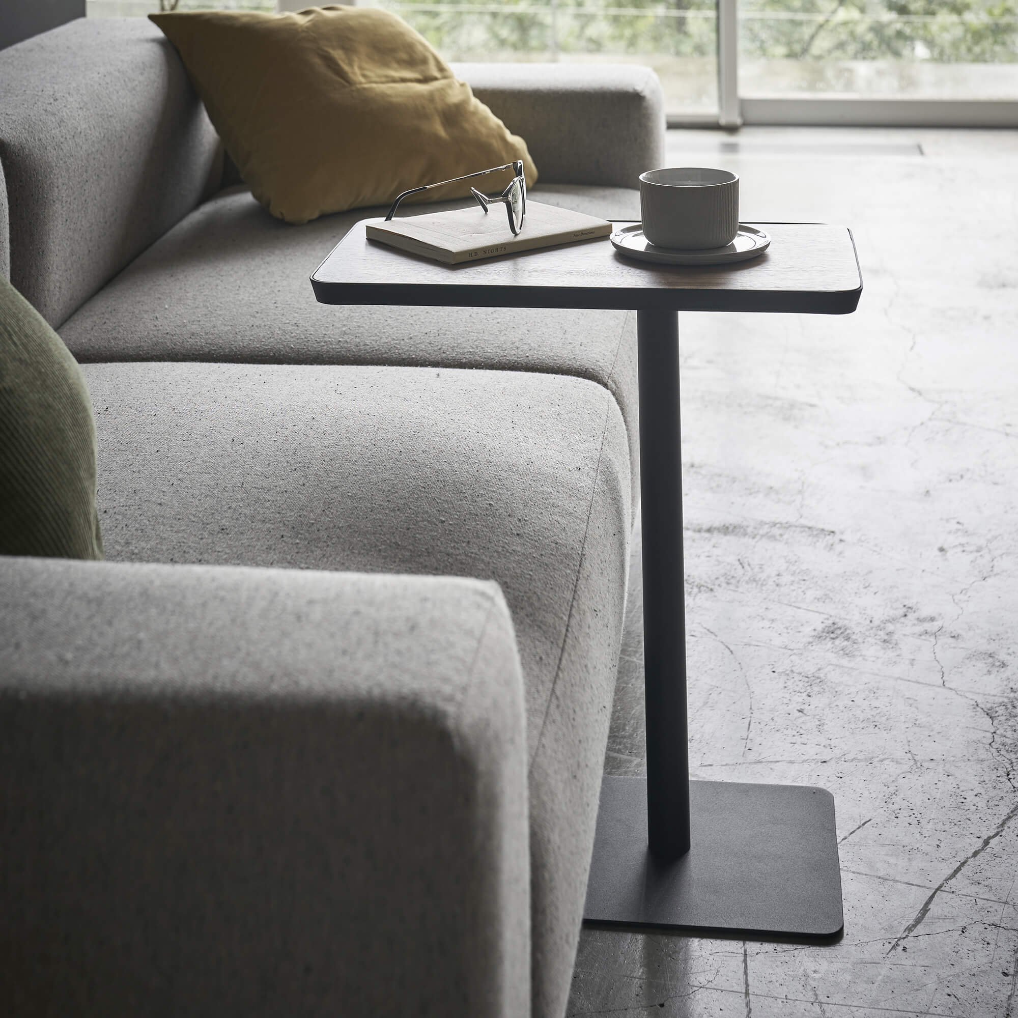 Tower Sliding Side Table | Black - CLU Living Pty Ltd