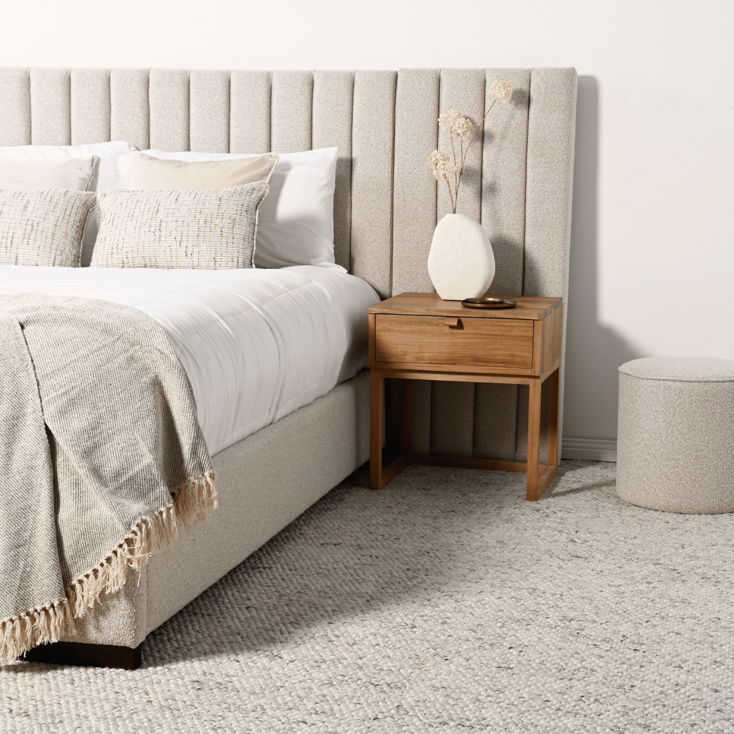 Zander Bed Head Extended Oatmeal CLU Living Pty Ltd