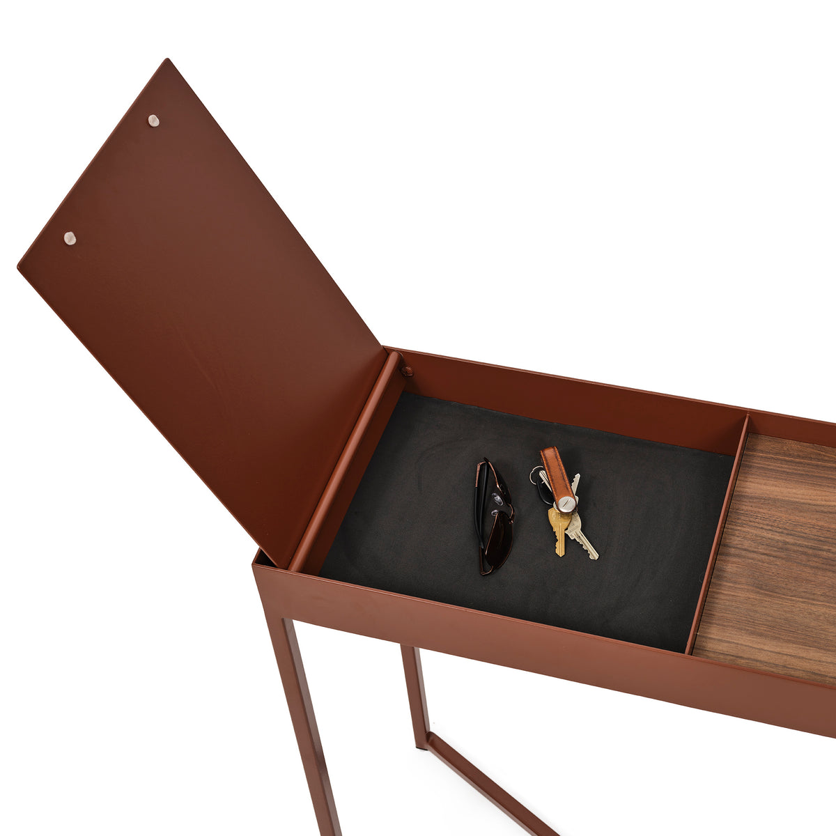 Tray Storage Console Table | Mungo Rust - CLU Living Pty Ltd