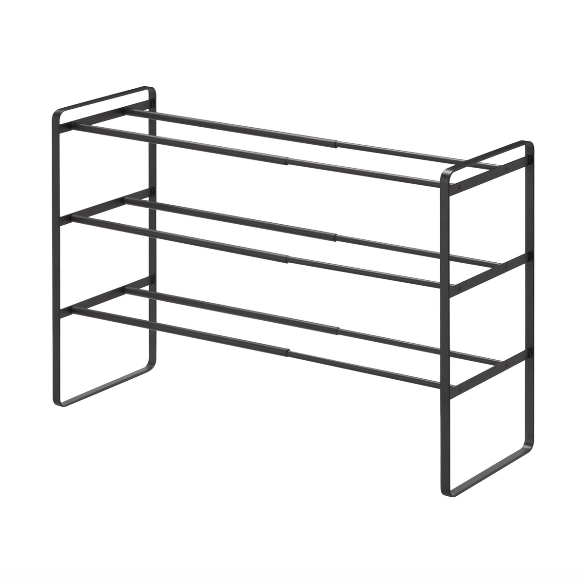 3 Tier Frame Extendable Shoe Rack | Black - CLU Living Pty Ltd