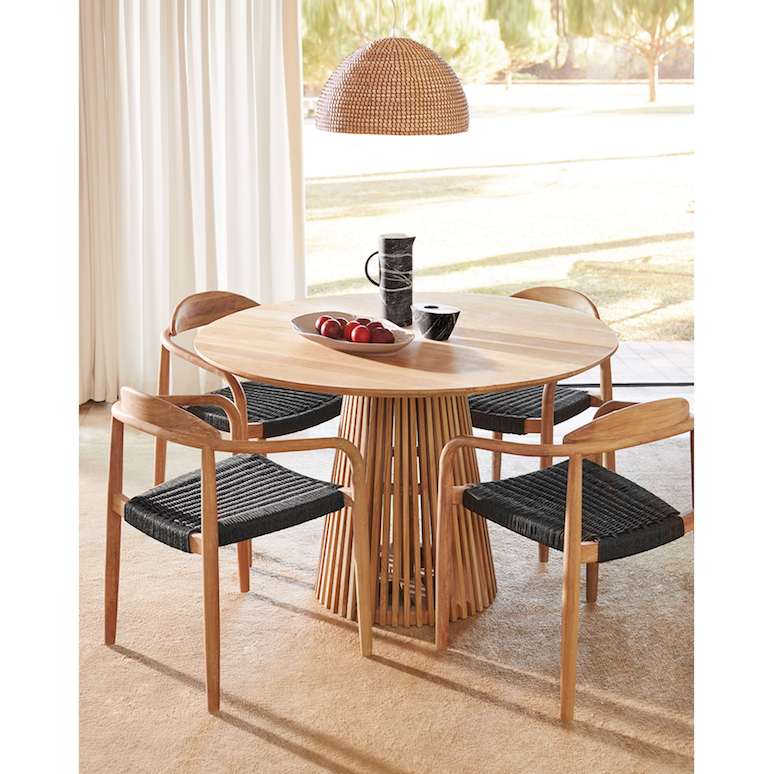 Finn Round Dining Table | Natural Teak - CLU Living Pty Ltd