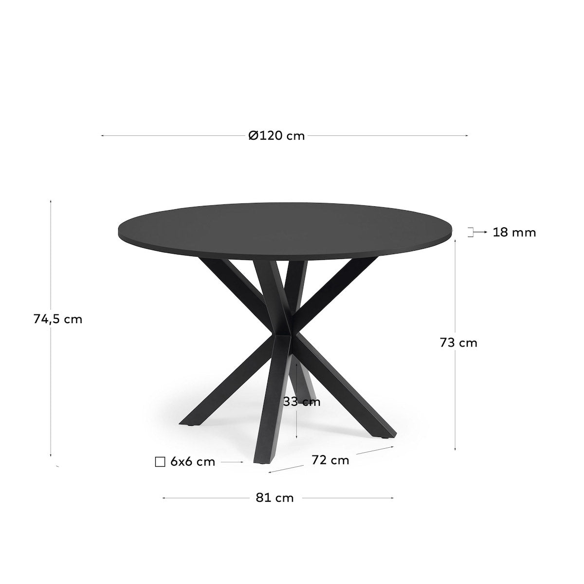 Vega Round Dining Table | Black Top / Black Legs - CLU Living Pty Ltd