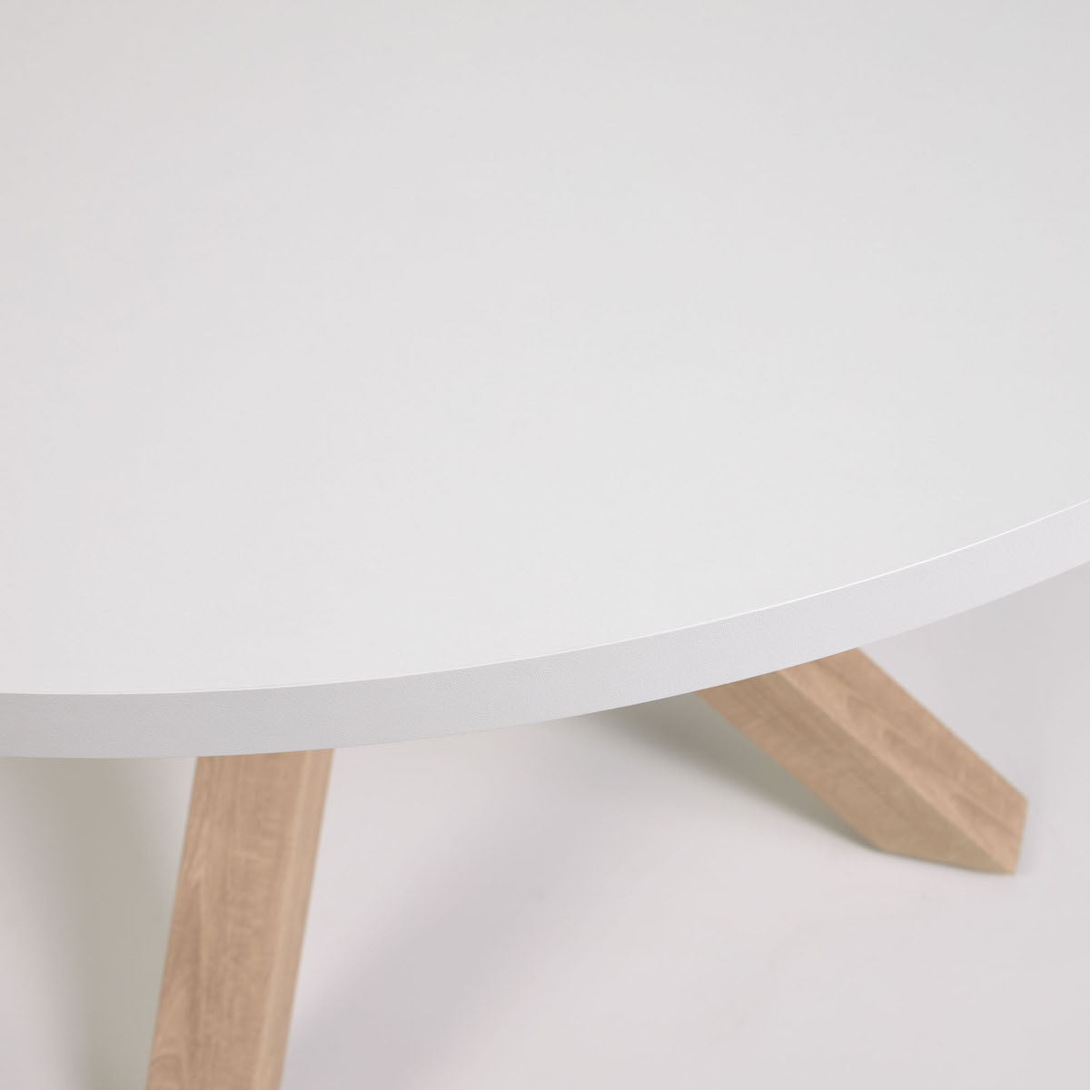 Vega Round Dining Table | White Top / Natural Legs - CLU Living Pty Ltd