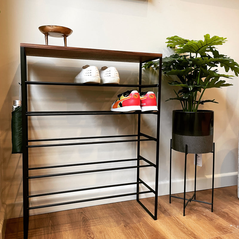 Tower Shoe Rack Console Table | Black - CLU Living Pty Ltd