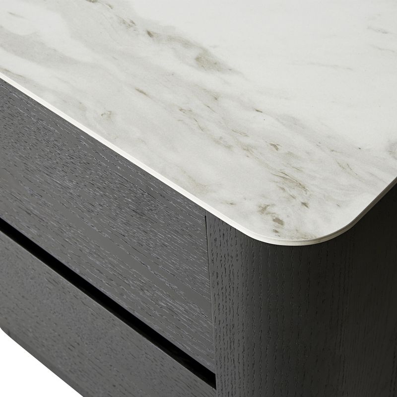 Jamie Bedside Table | White Marble - CLU Living Pty Ltd