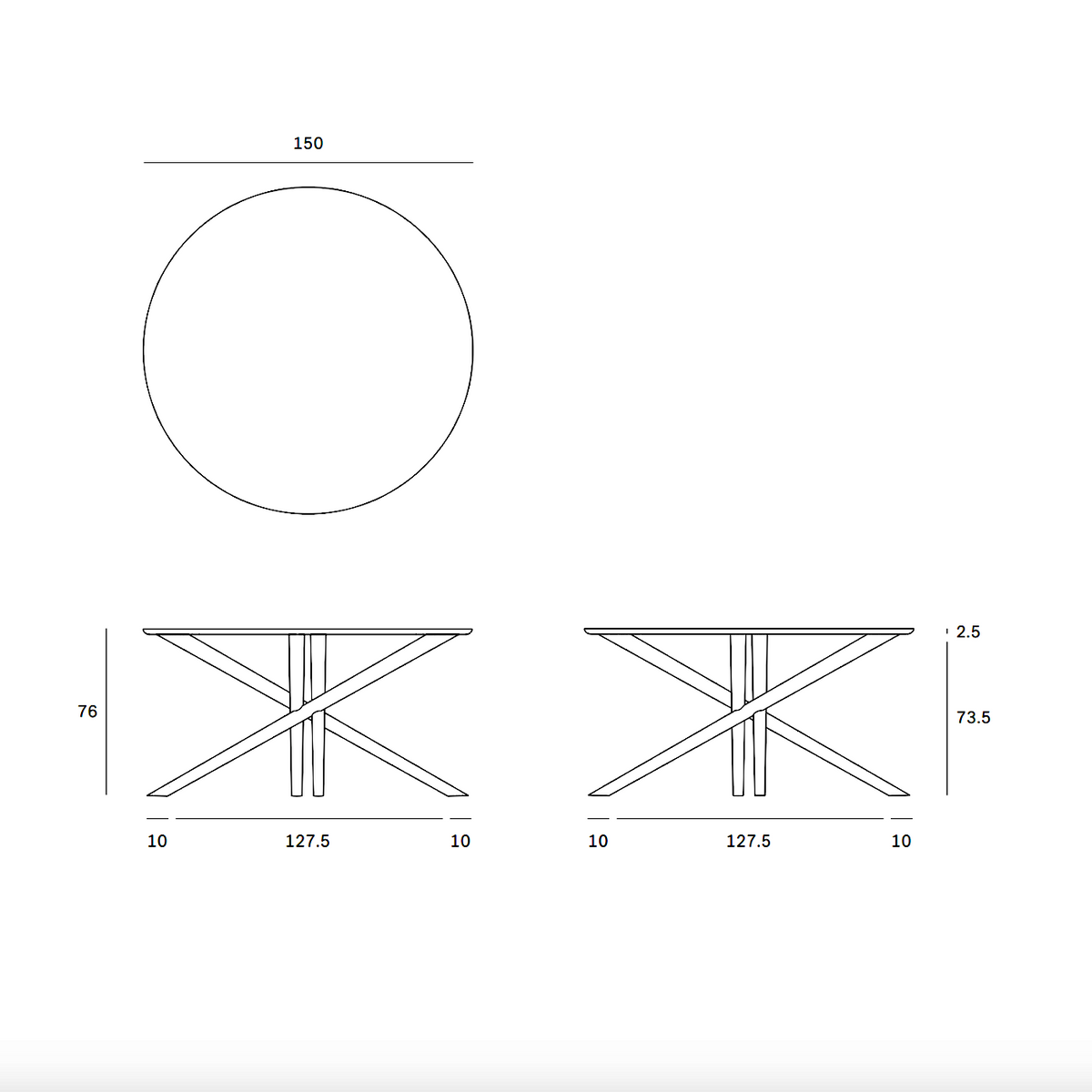 Mikado Round Dining Table - CLU Living Pty Ltd
