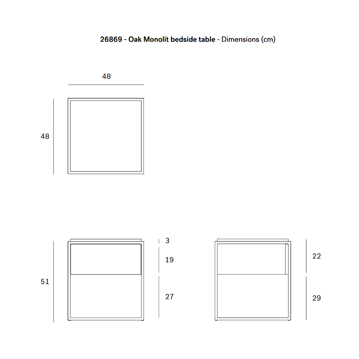 Monolit Bedside Table | Black Oak - CLU Living Pty Ltd