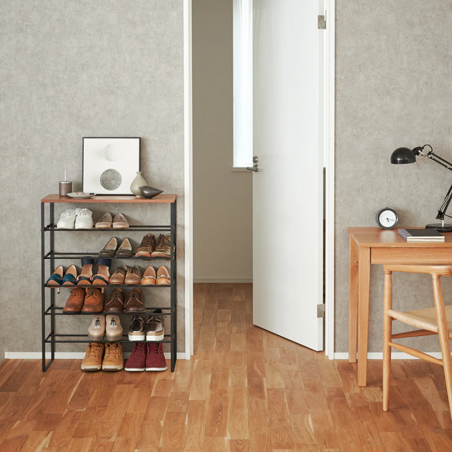 Tower Shoe Rack Console Table | Black - CLU Living Pty Ltd