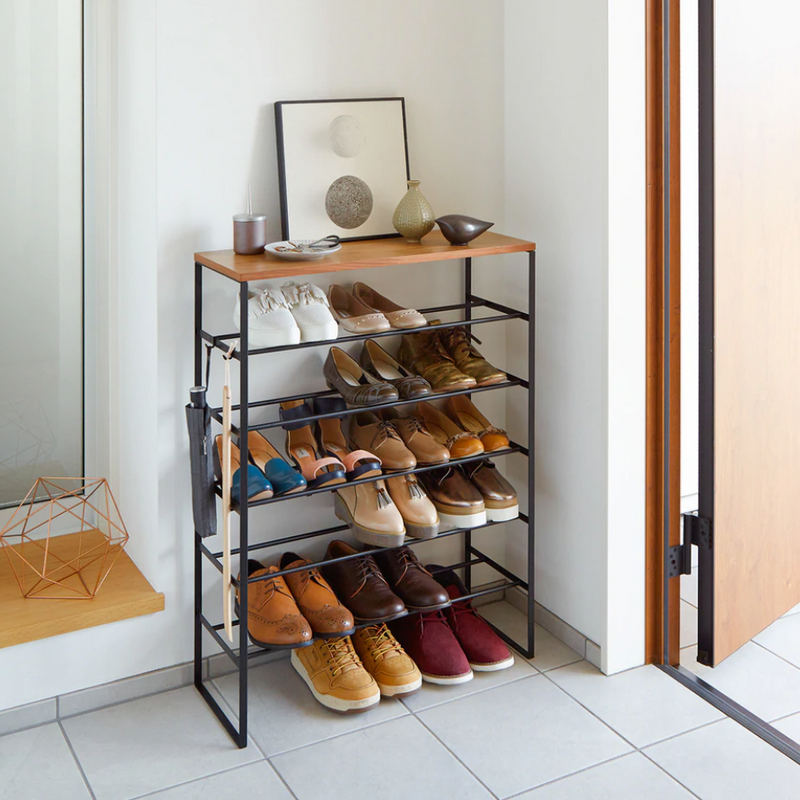 Tower Shoe Rack Console Table | Black - CLU Living Pty Ltd