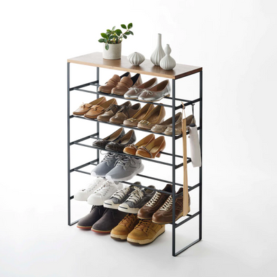 Tower Shoe Rack Console Table | Black - CLU Living Pty Ltd